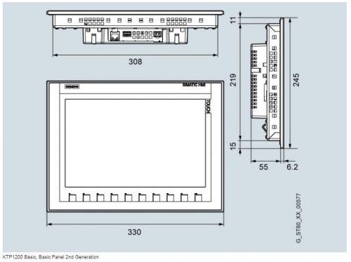 HMI SIEMENS KTP1200 BASIC 6AV2123-2MB03-0AX0